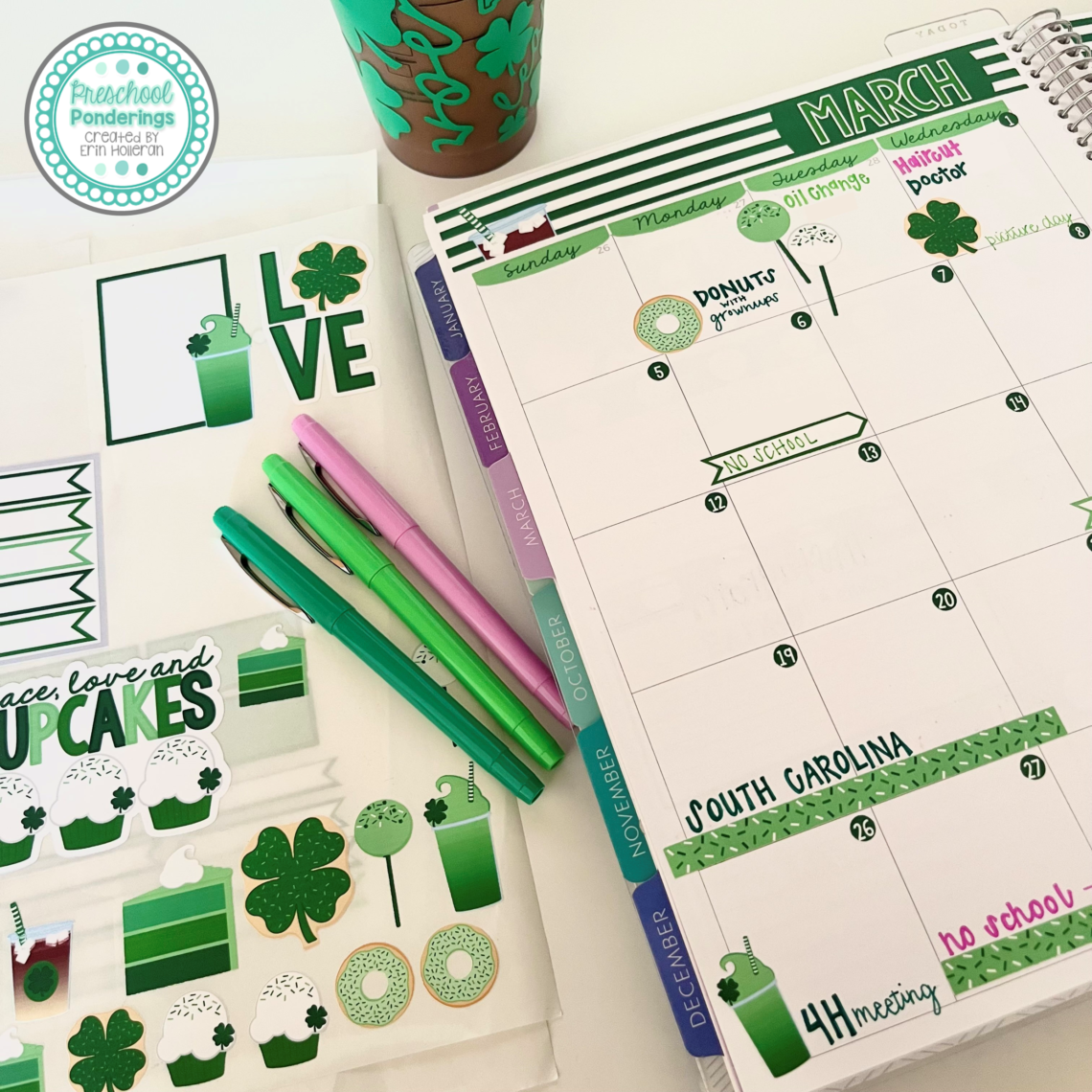 March Clipart and Planner Stickers - March planner stickers