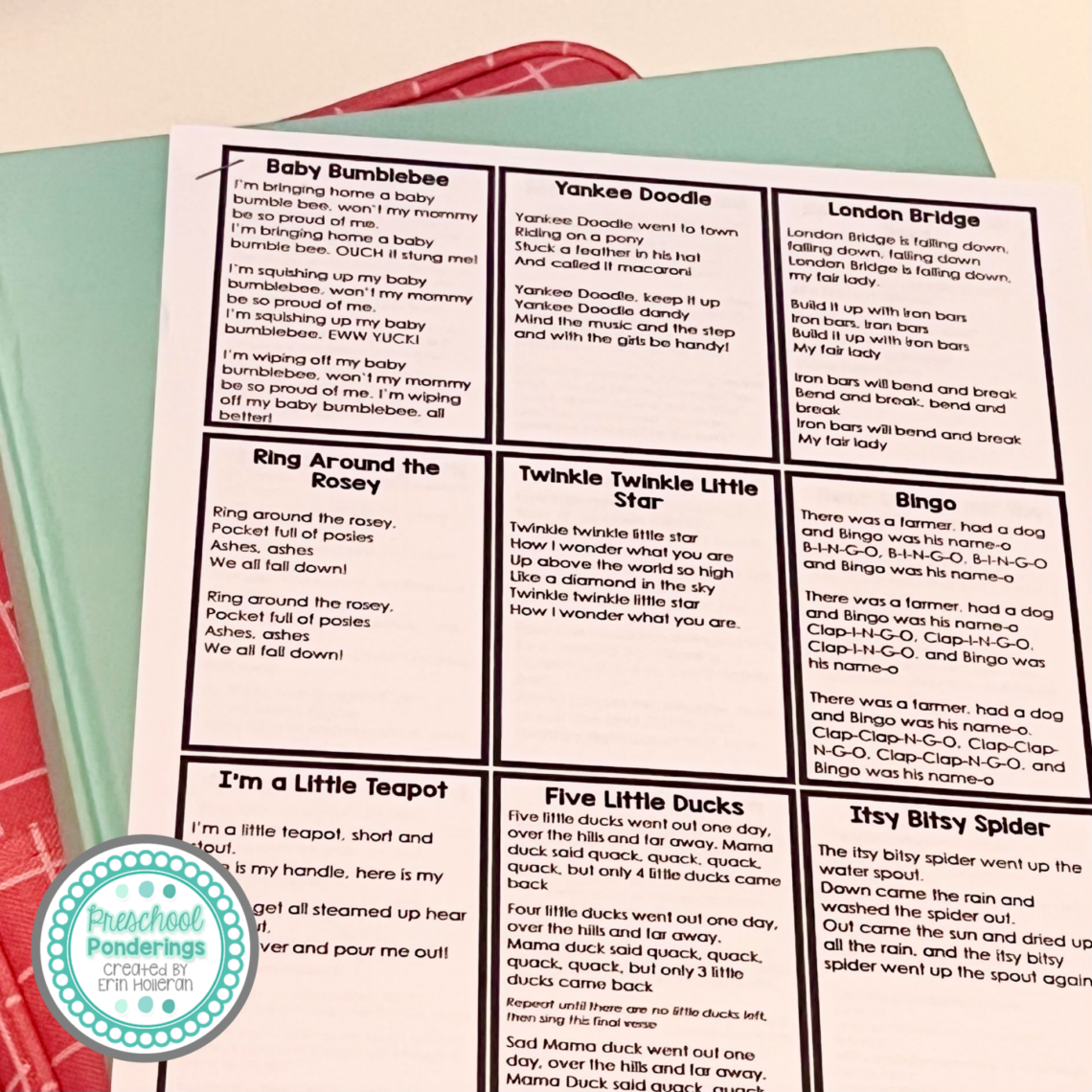 Easy way to share favorite preschool songs - preschool songs