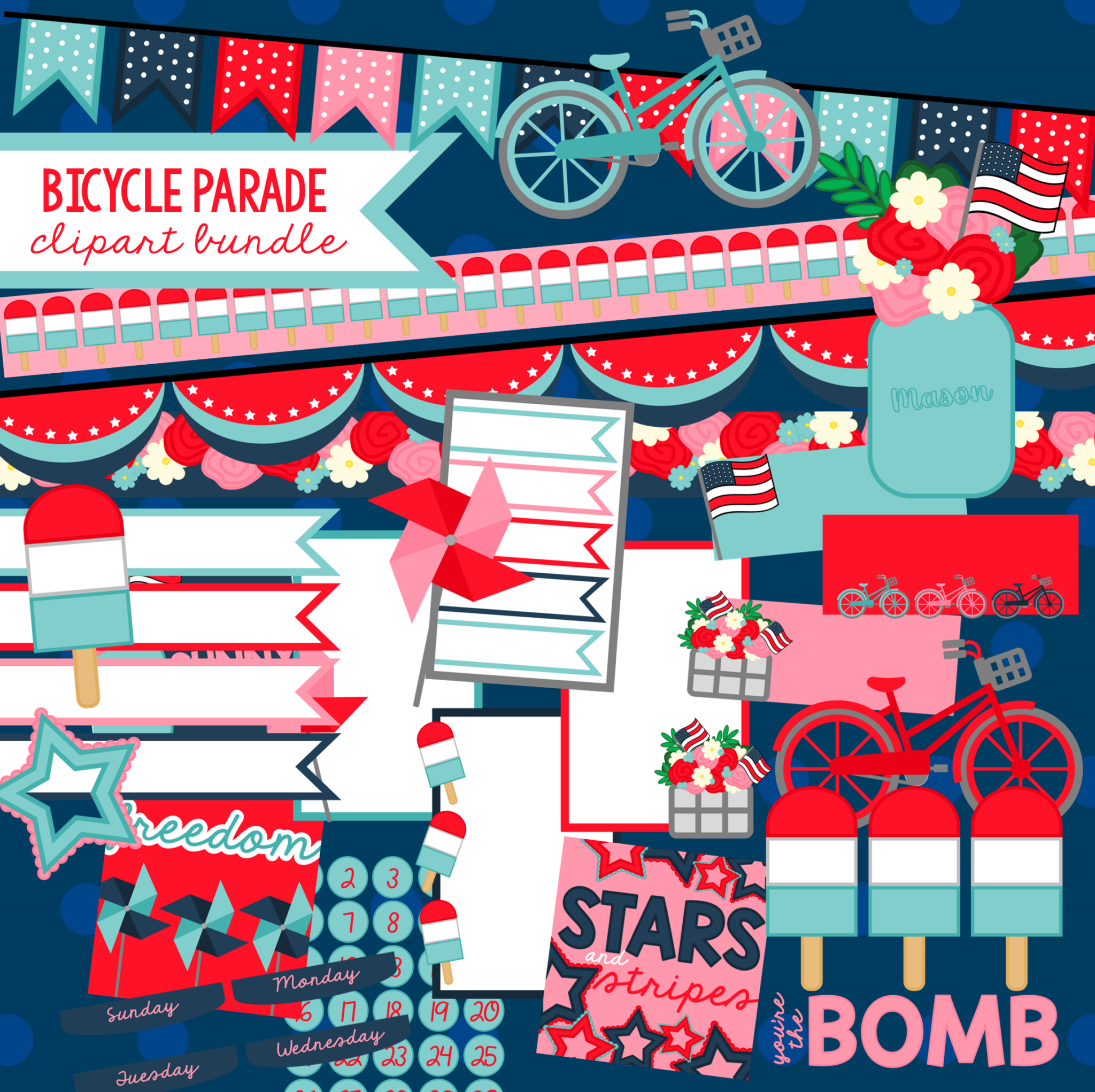 Bicycle Parade Clipart