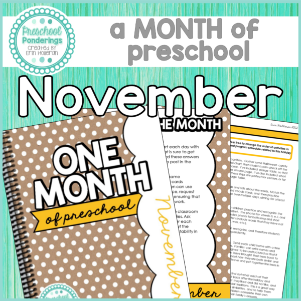 November Lesson Plans! - Preschool activities for the